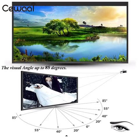 Projector Curtain Portable Projection Screen 170 Degrees Movies
