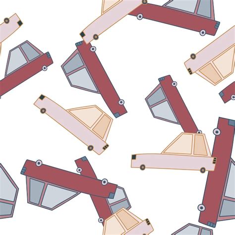 낙서 자동차 원활한 패턴 전송 벽지 아이 자동차 배경 프리미엄 벡터