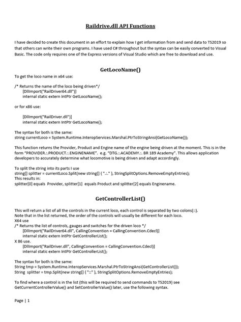 Raildriver Dll Functions Pdf Computing Software Engineering