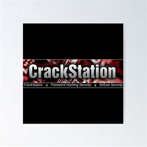 Cyber Security Hacker Crackstation Password Cracking Poster For