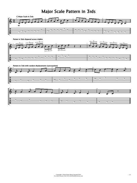 Major Scale Pattern In 3rds Pdf Musicology Musical Compositions