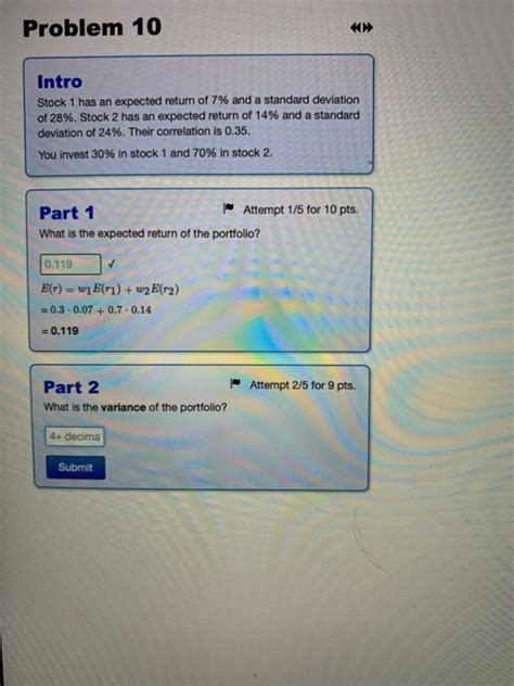 Solved Problem Intro Stock Has An Expected Return Of Chegg