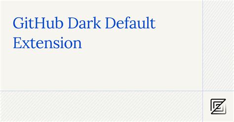 Github Dark Default — Zed Extension