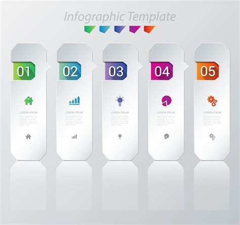 Premium Vector Simple Stylish 5 Infographics Design Template