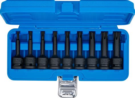 Bgs Technic Impact Bit Socket Set 12 5 Mm 1 2 Drive Spline For Ribe M5 M14 9 Pcs