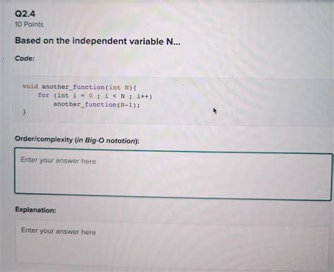 Solved Based On The Independent Variable N Code Void