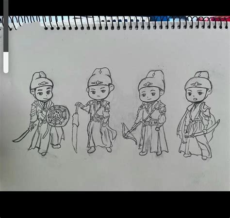 侧面古代人物简笔画7张 几塔之家