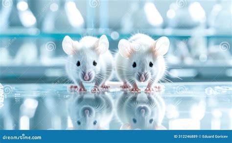 Twin Lab Mice In A Scientific Research Facility Stock Image Image Of Generated Identical
