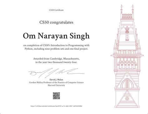 Om Narayan Singh On Linkedin Cs50p Python Codingjourney