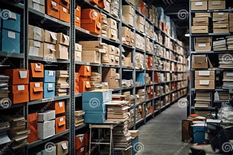 document and paperwork file store generative ai stock image image of