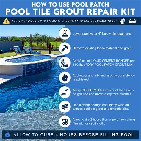 Swimming Pool Tile Grout Repair Kit Diy Pool Tile Repair Products
