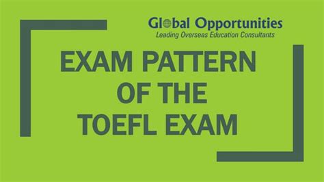 Exam Pattern Of The Toefl Exam Pptx
