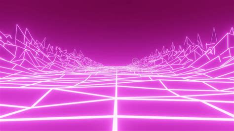 Computer Generated Binary Code Landscape Big Data Binary Code Wireframe Landscape