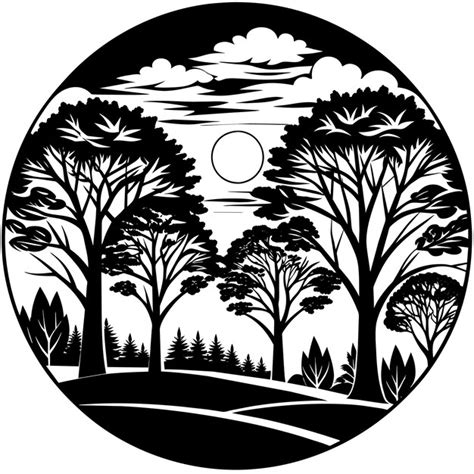 Premium Vector Trees Against Sky During Sunset Vector Illustration