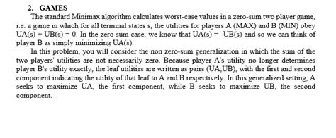 Solved A 2 Games The Standard Minimax Algorithm Calculates