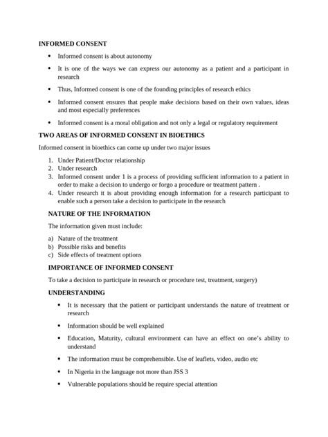 Informed Consent Pdf Informed Consent Autonomy