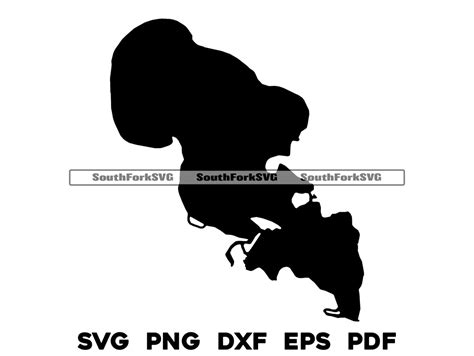 Lac La Belle Wisconsin Map Shape Silhouette Svg Png Dxf Pdf Eps Vector