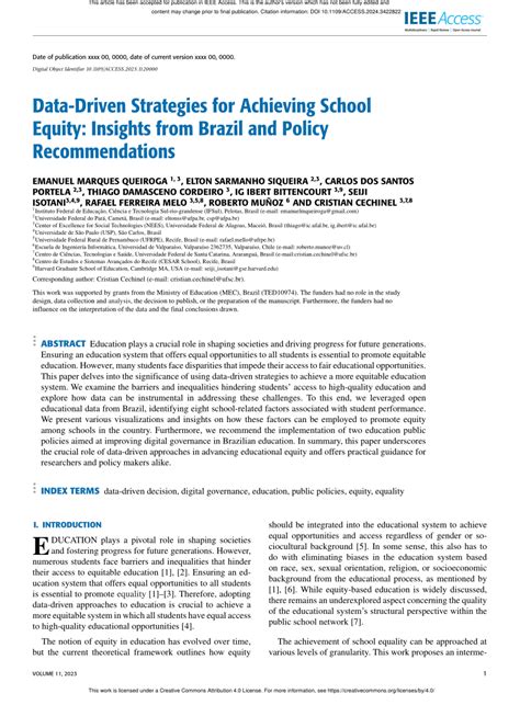 Pdf Data Driven Strategies For Achieving School Equity Insights From