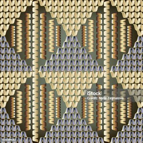 현대 곱슬 라인 벡터 3d 완벽 한 패턴입니다 기하학적 패턴된 추상 컬링 배경입니다 선 도형 마름모 지그재그로 나선 기와 부족