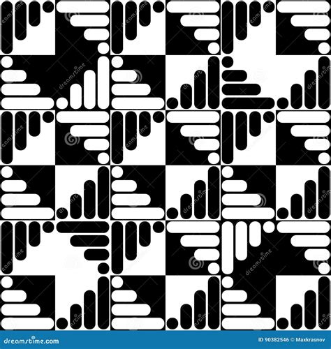 Seamless Triangle And Square Pattern Stock Vector Illustration Of Minimal Line 90382546