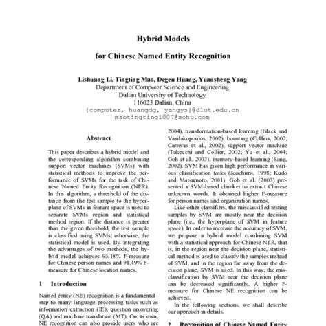 Hybrid Models For Chinese Named Entity Recognition Acl Anthology