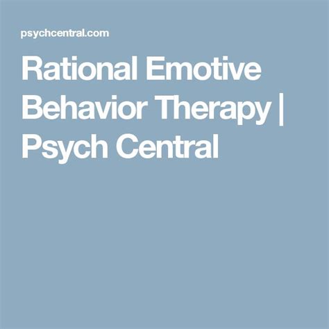 Rational Emotive Behavior Therapy History Abcde Model And More