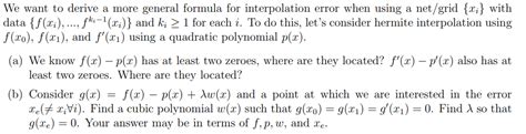 Solved We Want To Derive A More General Formula For Chegg Com