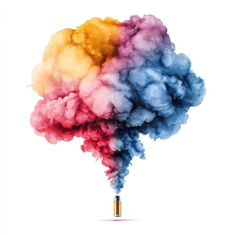 Vibrant Smoke Cloud In Multiple Colors Emerging From A Base Creating An Artistic And Dynamic