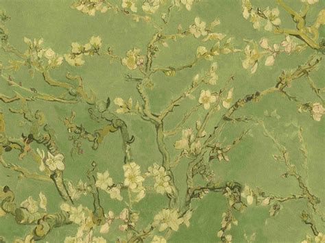 Világos Zöld Mandula Virág Mintás Van Gogh Design Tapéta Tapétatrend