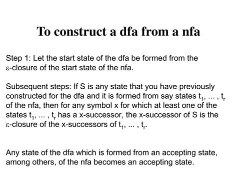 ppt converting nfas to dfas how a syntax analyser is constructed