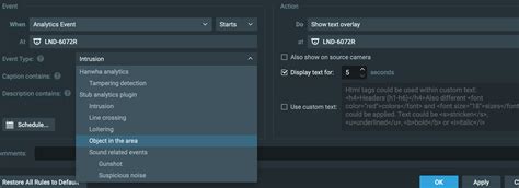 trigger api commands from the plugin network optix