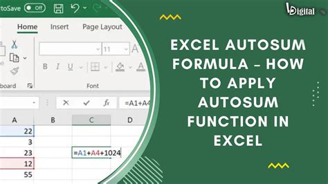 How To Apply Autosum In Ms Excel Excel Tutorial Video Youtube