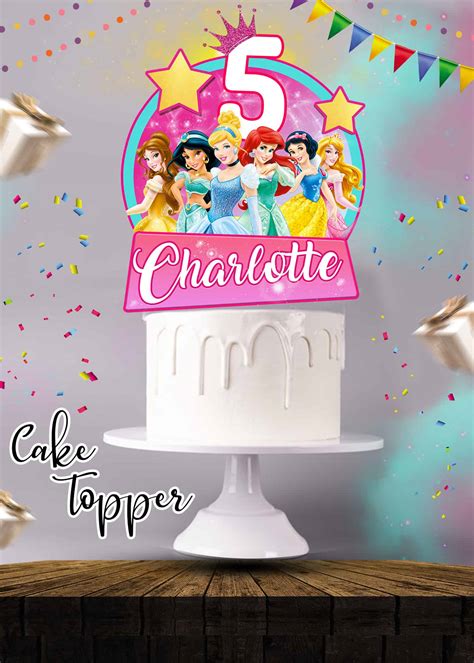 Disney Princess Cake Topper Digital And Printable