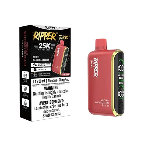 Ripper Turbo 3 25k Disposable Wicked Watermelon Peach Bay Vape