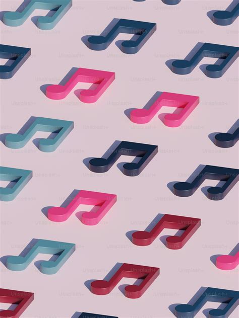 흰색 배경에 있는 다양한 색상의 모양 그룹 사진 Unsplash의 노트 음악 이미지