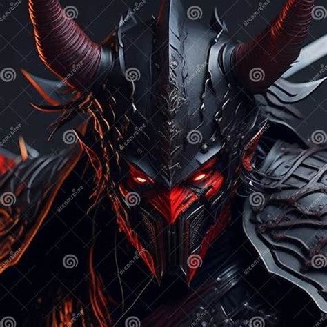 Mysterious Demon Ninja Warrior With Massive Sword Stock Illustration