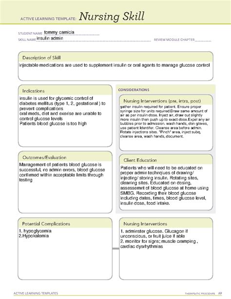 Ati Active Learning Template Nursing Skill