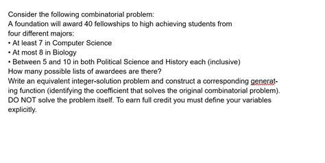 solved consider the following combinatorial problem a