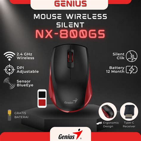 Jual Genius Nx 8006s Mouse Wireless Silent Type C For Windows Macos Andro Kab Sleman