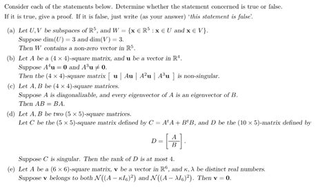 Solved Consider Each Of The Statements Below Determine Chegg