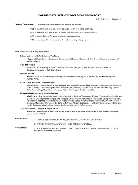 Cap788 Data Science Toolbox Laboratory Pdf Data Analysis Data Science