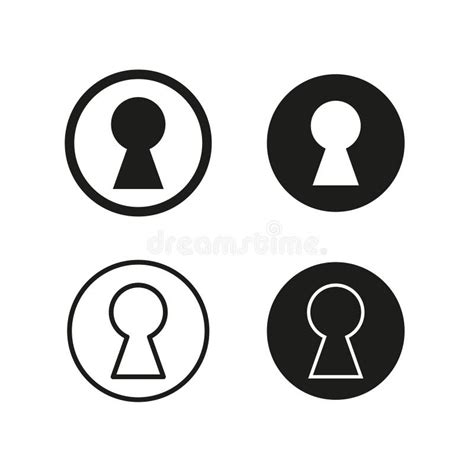Keyhole Icon Set Lock Security Vector Minimalist Black Shapes Simple