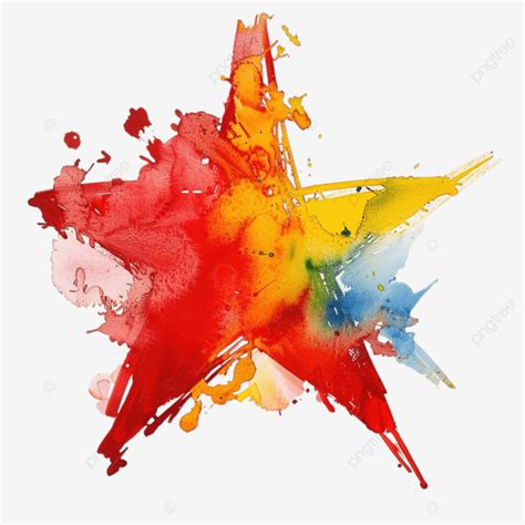 붉은 별의 다채로운 추상 수채화 그림 추상적인 미술 페인트 등 Png 일러스트 및 이미지 에 대한 무료 다운로드 Pngtree