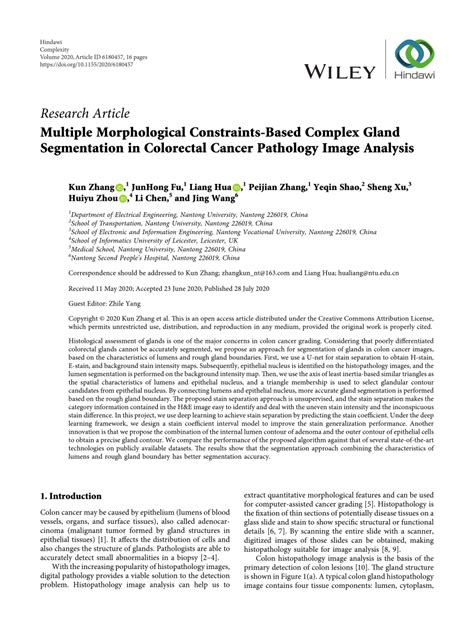 Pdf Multiple Morphological Constraints Based Complex Gland Segmentation In Colorectal Cancer