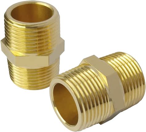 Amazon Com Hooshing PCS Brass Hex Nipple NPT Male To Male Pipe Fittings Coupling Connector
