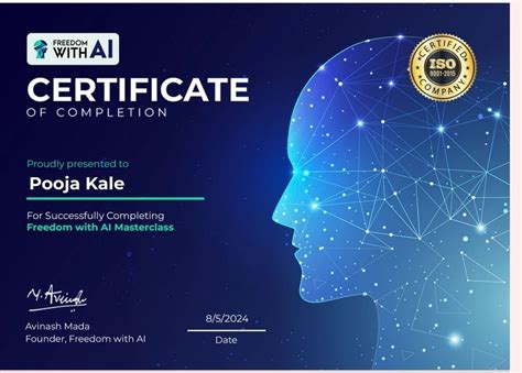 pooja kale on linkedin thrilled to share that i ve just earned the certification of freedom with…