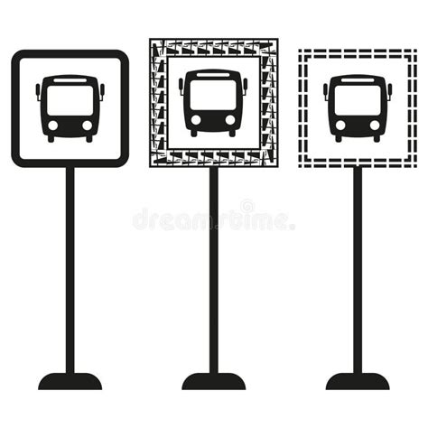 Bus Stop Icon Public Transport Sign Urban Navigation Symbol Vector Illustration Stock