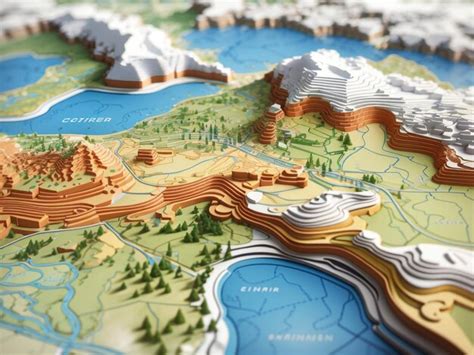 Premium Ai Image Exploring Earths Features Terrain Map With Contours Trails Image Grid And
