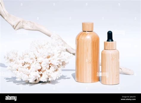 Cosmetic Self Care Products With Natural Dead Sea Minerals In Wooden