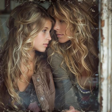 Intimate Moment Tender Connection Between Blonde Mother And Daughter